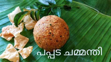 പപ്പട ചമ്മന്തി / Pappada Chammanthi /Chammanthi recipe/pappad,coconut chutney /easy sidedish ...