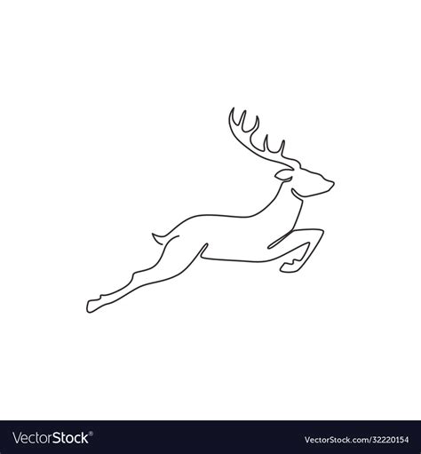 Single Continuous Line Drawing Cute Elegance Vector Image