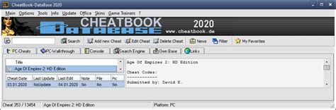 cheatbook database 2020 cheats hints and tips for games