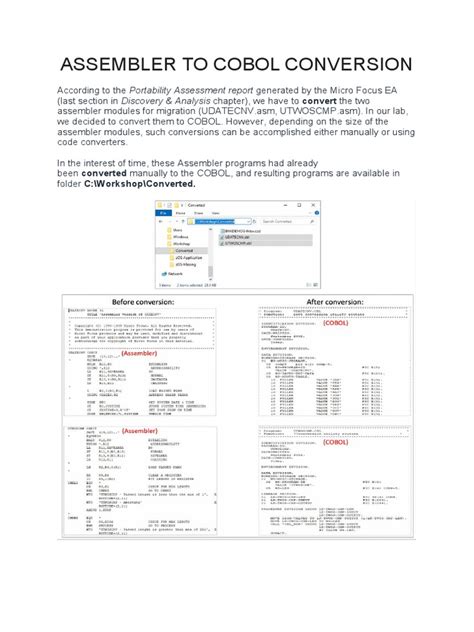 Assembler To Cobol Conversion Pdf Assembly Language Eclipse