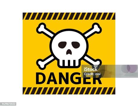 두개골과 십자뼈는 위험을 경고하는 상징입니다 벡터 일러스트레이션 10월에 대한 스톡 벡터 아트 및 기타 이미지 10월 가을 경계 표지 Istock