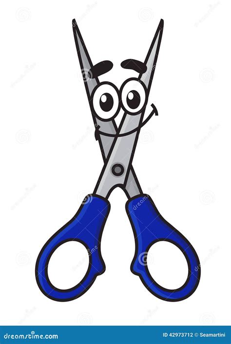 Cute Cartoon Character Of Sharp Scissors Stock Vector Illustration Of