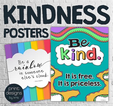 Kindness Posters Classroom Posters Teaching Kindness Etsy