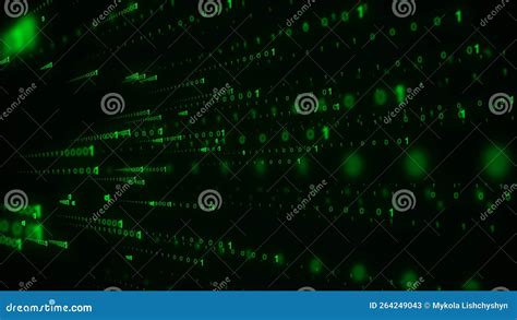 Technology Binary Code Random Falling Digits On Screen Hacked
