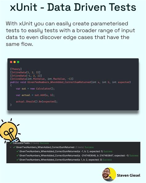 How To Use Xunit And Data Driven Tests Steven Giesel Posted On The