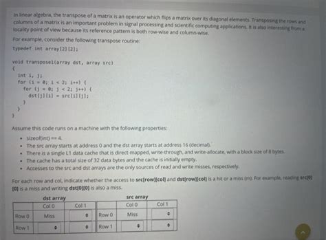 Solved In Linear Algebra The Transpose Of A Matrix Is An Chegg Com