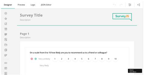 Survey React Examples Codesandbox