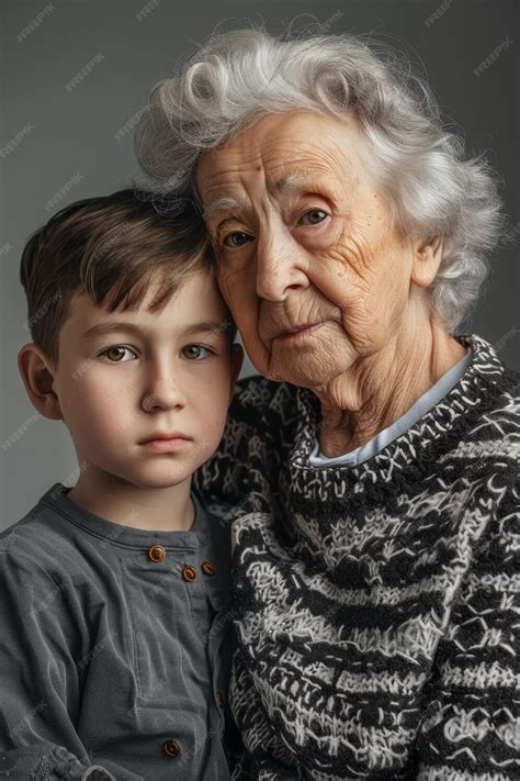 Grandmother With Her Grandson Generative Ai Premium Ai Generated Image