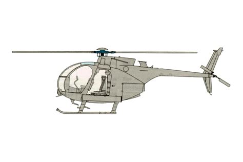 Little Bird Helicopter Drawing