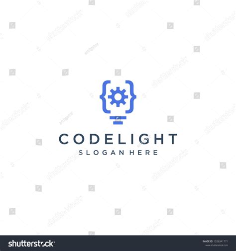 Developer Design Logo Light Bulb Code Stock Vector Royalty Free