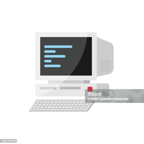 플랫 스타일의 개인용 컴퓨터 격리된 배경의 데스크톱 Pc 벡터 그림입니다 디스플레이 사인 비즈니스 개념을 모니터링합니다 0명에 대한 스톡 벡터 아트 및 기타 이미지 Istock