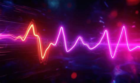Colorful Abstract Sound Wave Visualization With Vibrant Neon Lights And Dynamic Motion Stock