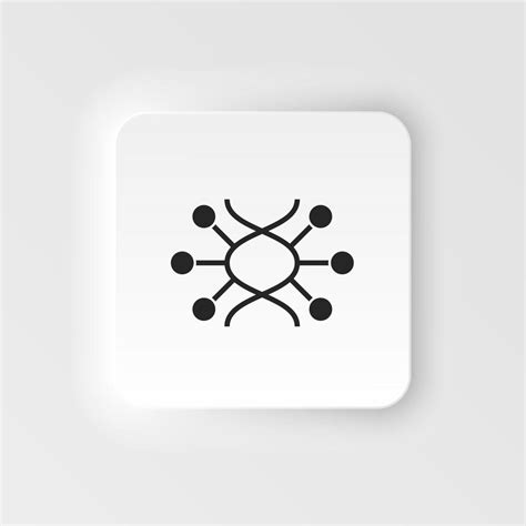 Genome Dna Bioengineering Neumorphic Style Vector Icon Biotechnology For Health Researching