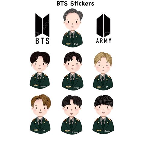 Feuille Dautocollants Bts Png Autocollant Bts Corée Fichier Png Et Psd Pour Le