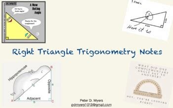 Right Triangle Trigonometry Notes Answer Key By MyersEducates