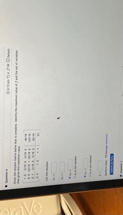 solved given the simplex matrix below that is complete