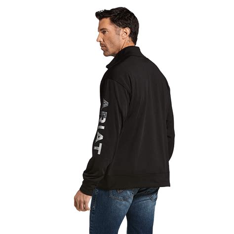 Shop Ariat Mens Team Logo 14 Zip Black Sweatshirt Today