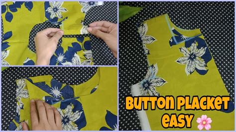 How To Make Button Placket On Shoulder Of Frock Stitching Tips