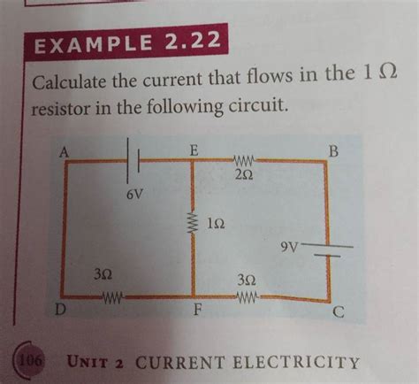 example 2 22 calculate the current that flows in the 1Ω resistor in the f