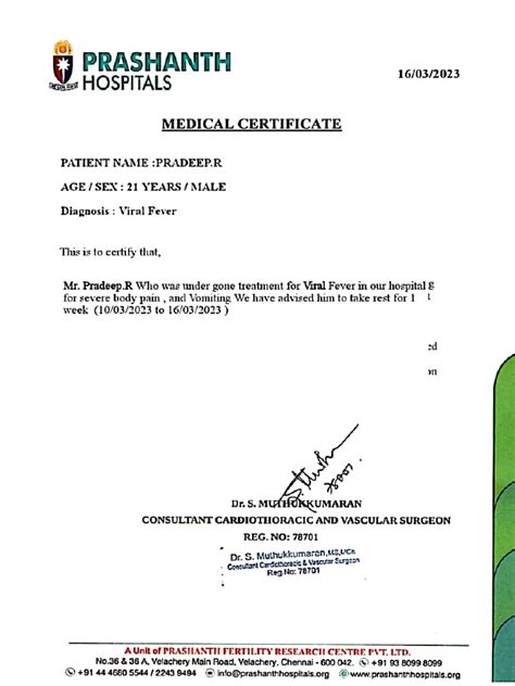 Medical Certificate For Health Issue Pdf