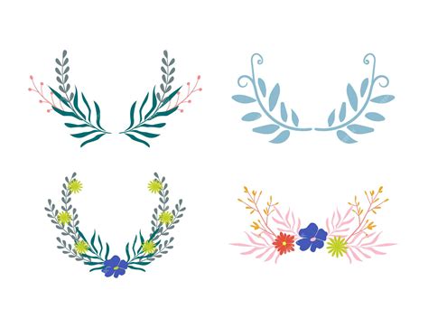 Premium Vector Set Of Floral Frames Vignettes