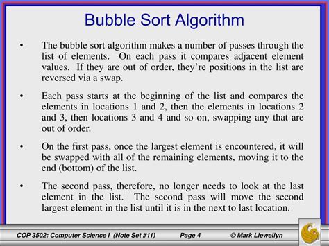 Ppt Cop 3502 Computer Science I Spring 2004 Note Set 11 Searching And Sorting Part 2