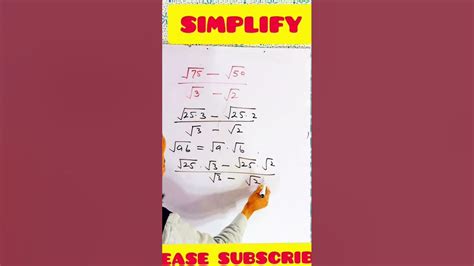 Square Root Simplifysimplifying Square Root Radicals Simplifying Rational Expressions Square
