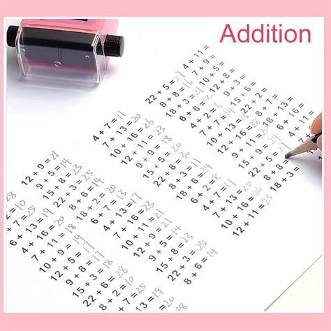 Roller Style Seal Addition Subtraction Multiplication Division Calculation Exercise Arithmetic