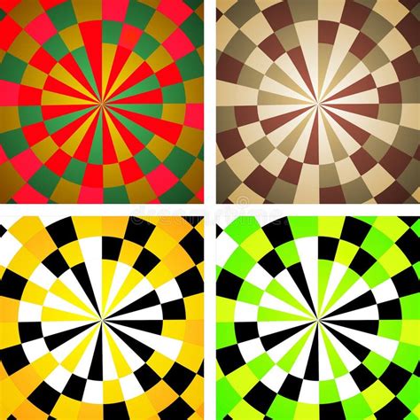 Dart Board Retro Colorful Set Of Four Stock Vector Illustration Of Retro Dartboard