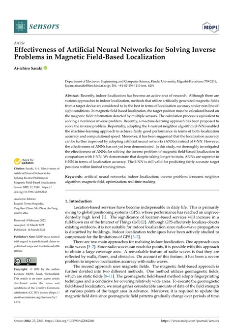 pdf effectiveness of artificial neural networks for solving inverse