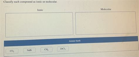 Solved Will Compound As Lonic Or Molecular Ionic Molecular