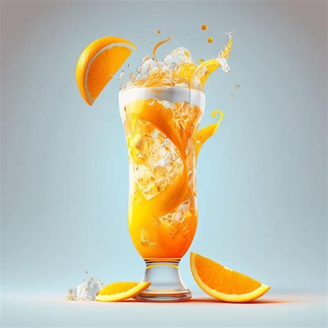 premium photo refreshing orange juice ai generative