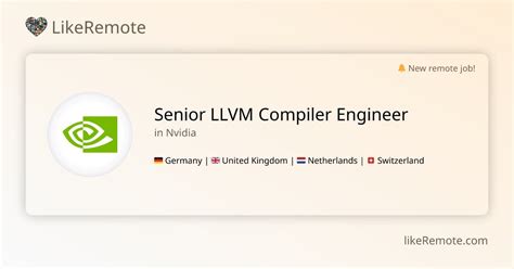 📩 senior llvm compiler engineer at 🏢 nvidia 📍remote job in 🇩🇪 germany
