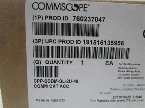COMMSCOPE 760237047 CPP SDDM SL 2U 48 CAT6 6A RJ45 48 PORT EMPTY PANEL For Sale Online EBay