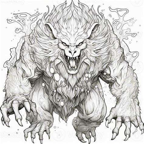 Werewolf Coloring Pages For Adults Stock Photo At Vecteezy