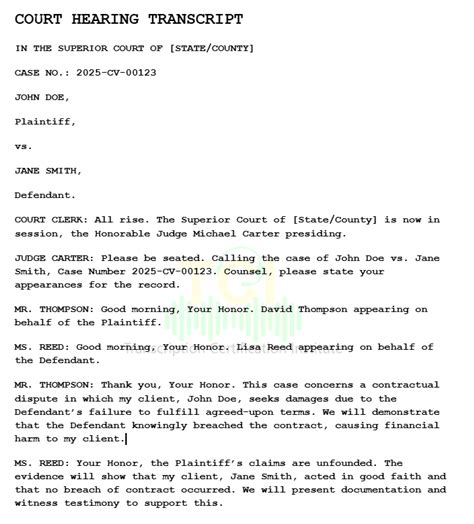 How To Transcribe A Legal Document For Court A Step By Step Guide