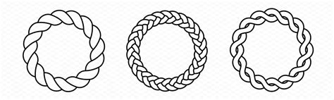 Premium Vector Braid Circle Frame Round Braided Ring