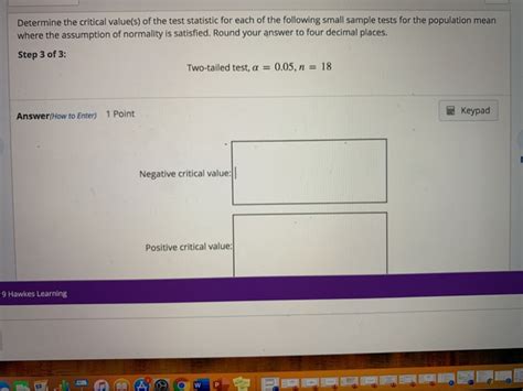 Solved Determine The Critical Value S Of The Test Statistic