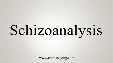 How To Say Schizoanalysis Youtube