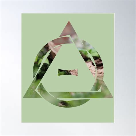 Theta Delta Therian Symbol Therianthropy Nature Theme Moss Stones Grass Poster Wall Art Modern