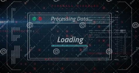 Image Of Data Processing On Screen Over Cyber Attack Warning Stock