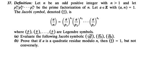Solved Definition Let N Be An Odd Positive Integer With Chegg