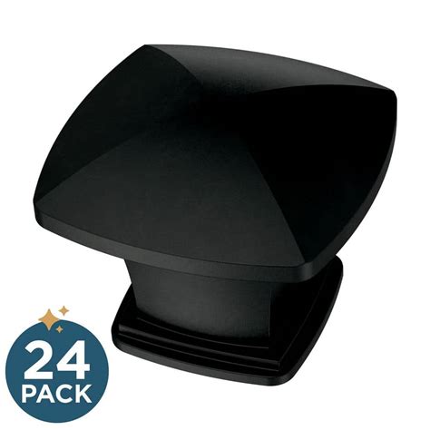 Franklin Brass 24 Pack Soft Square 1 14 In 32 Mm Classic Matte Black Square Cabinet Knobs