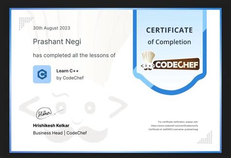 Prashant Negi On Linkedin Certified In C Programming By Codechef