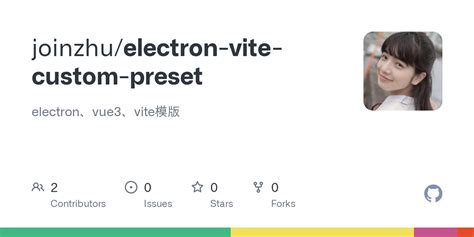 Github Joinzhuelectron Vite Custom Preset Electron、vue3、vite模版
