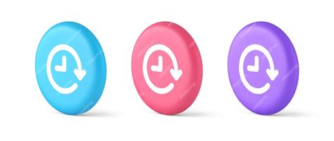 Premium Vector Clock In Circle Arrow Button Time Countdown Deadline Chronometer 3d Realistic Icons