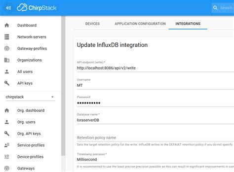Integration Influxdb 20 Chirpstack Application Server Chirpstack