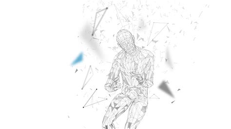 보호 제스처와 개념적 추상 남자입니다 입자 삼각형 점 선 연결 클라우드 컴퓨팅 보안 개념 첨단 기술 벡터 디지털 배경입니다 3d 렌더링 벡터 가상현실에 대한 스톡 벡터 아트