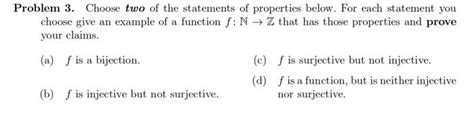 solved problem 3 choose two of the statements of properties
