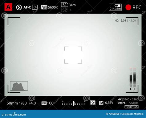 Camera Viewfinder Screen Stock Vector Image
